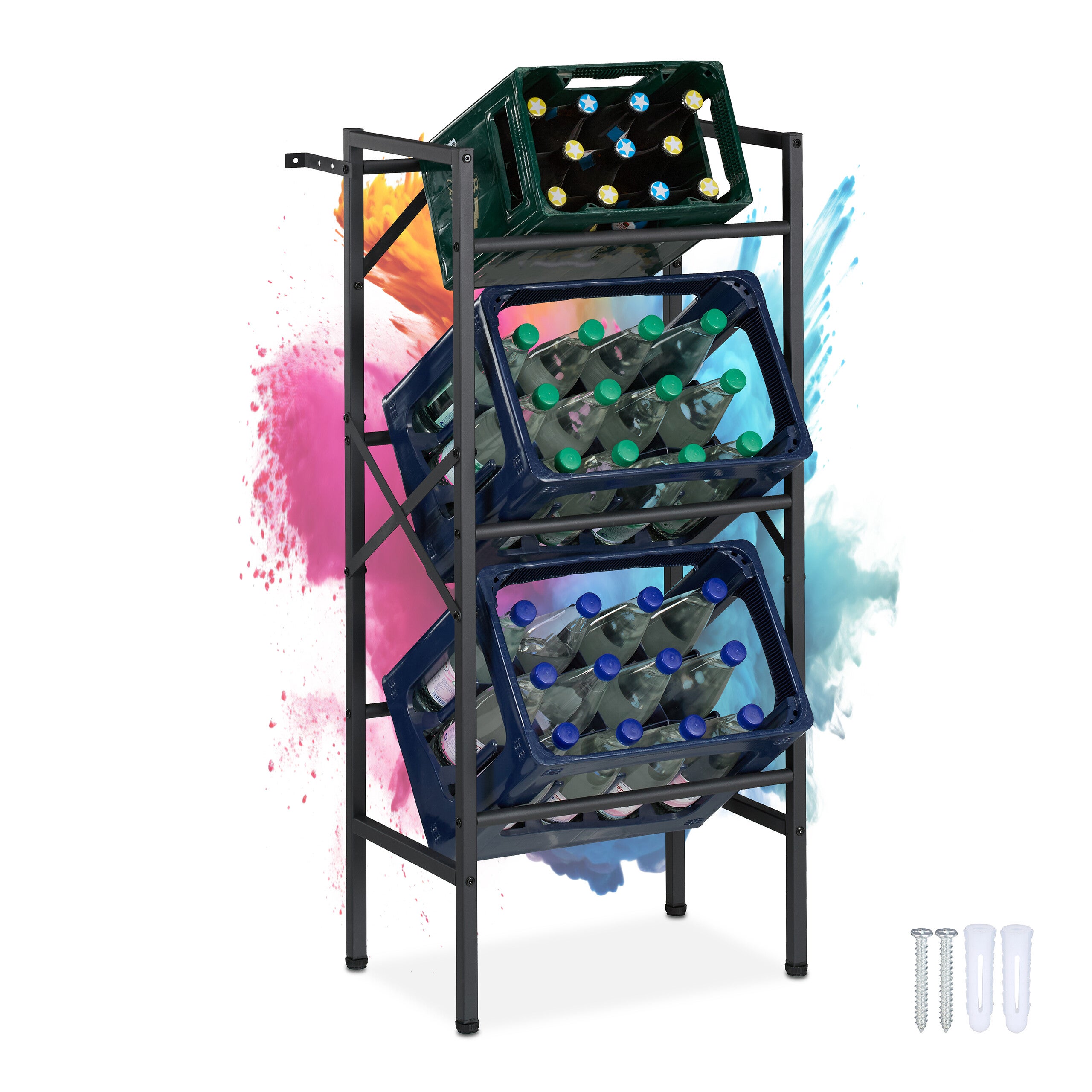 Relaxdays Étagère rangement boissons, HLP: 109 x 49 x 32 cm, 450 kg ...