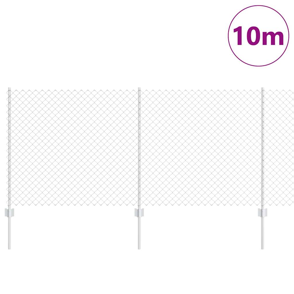 Reja con postes Plateado 1 x 10 m Acero - COMFORTXL | Leroy Merlin