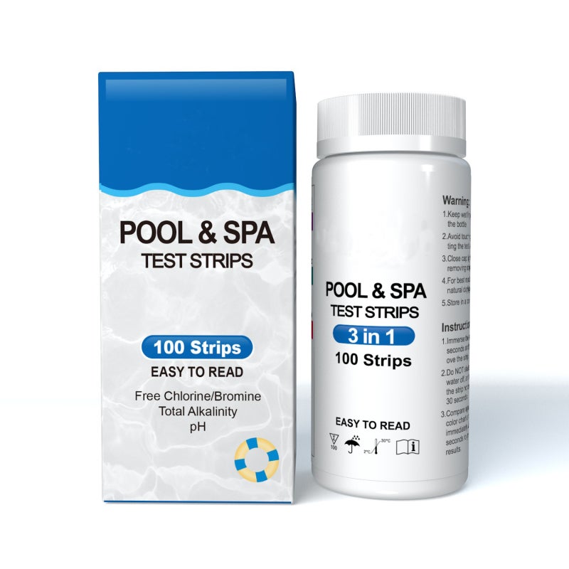 Bandelettes test piscine/spa : rapides précises 3-en-1 : brome, pH ...