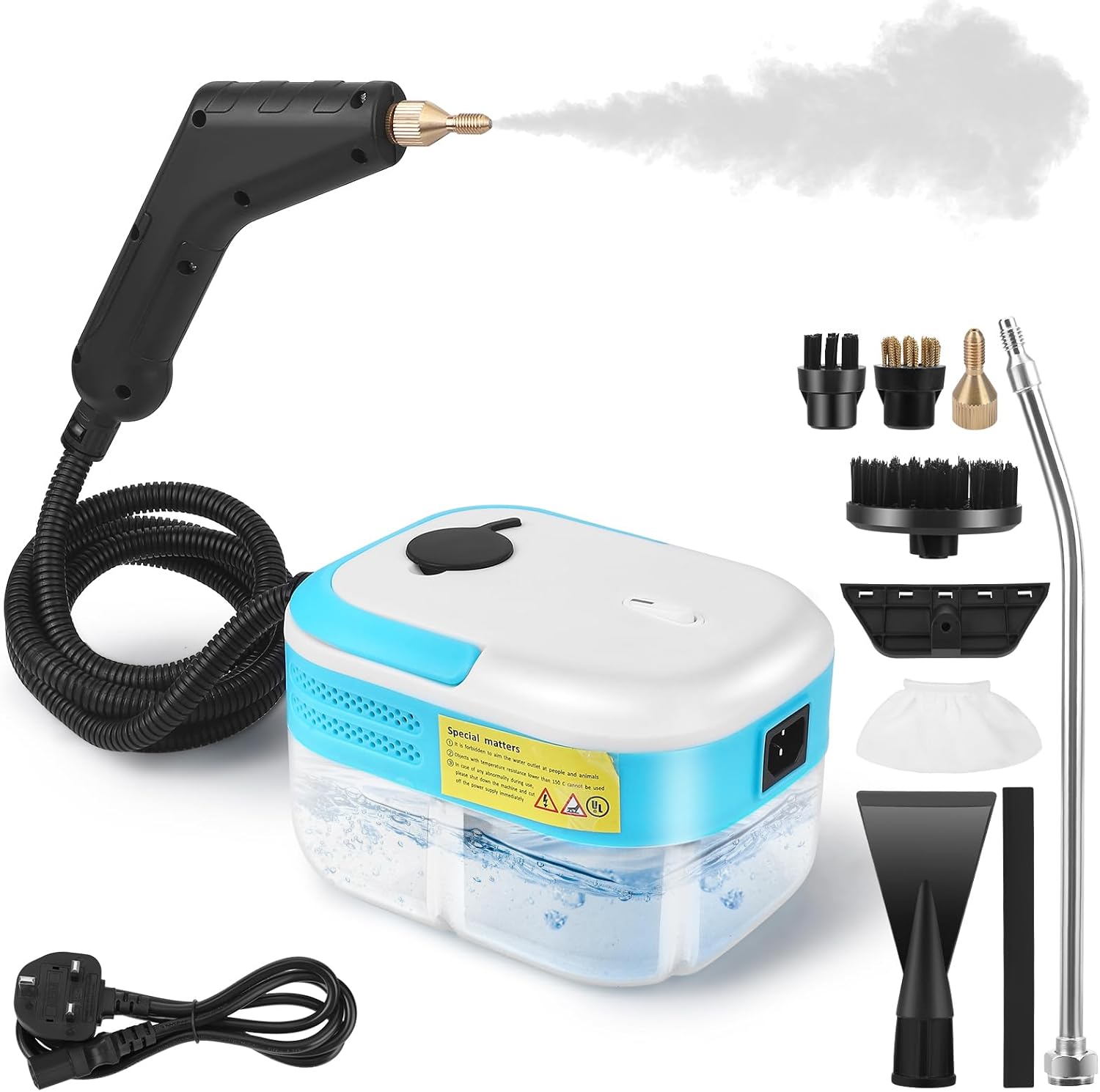 Portable Steam Cleaner 1200W, 1200ml Tank, High-Pressure Cleaning with ...