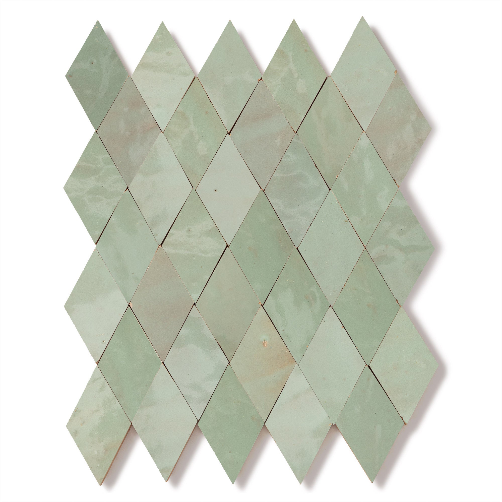 Zellige Marocain Artisanal Véritable - Vert Tilleul Losange 5,5x10 cm ...