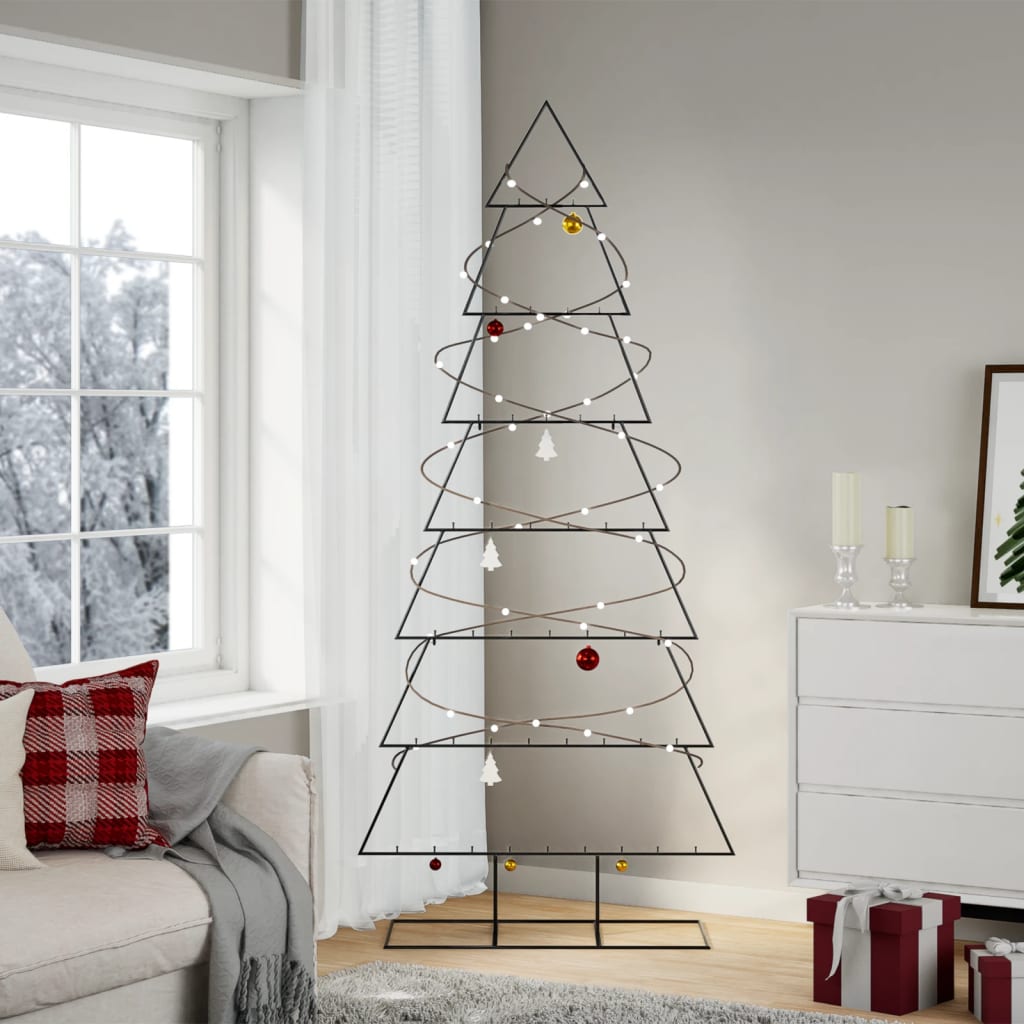 Arbre de Noël | Sapis de Noël en métal pour décoration noir 210 cm ...