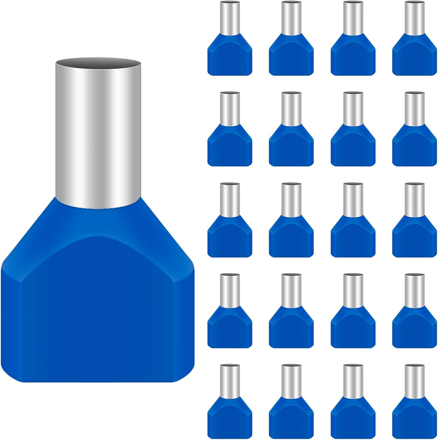 Lot de 50 embouts de câble doubles 16 mm² - Embouts de câble isolés ...