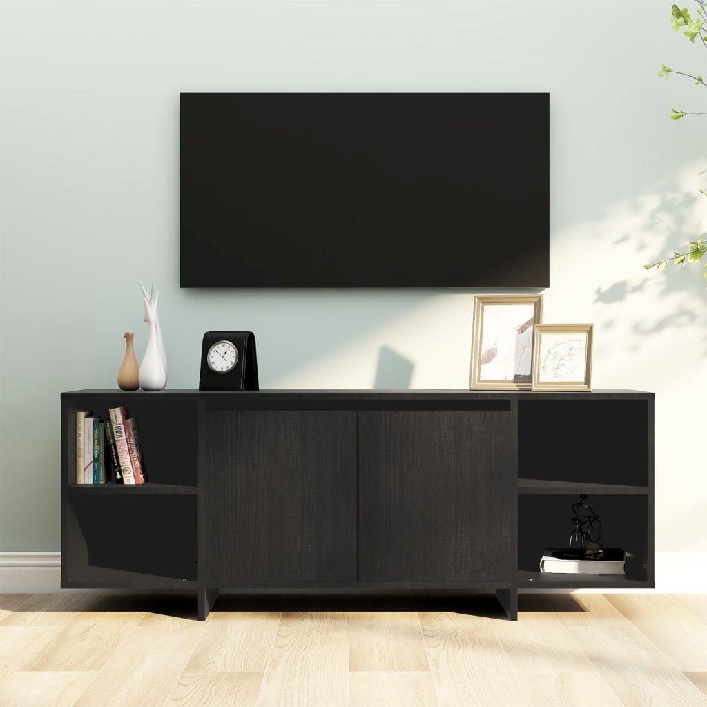 Meuble TV | Banc TV Moderne | Meuble de Rangement Noir 130x35x50 cm ...