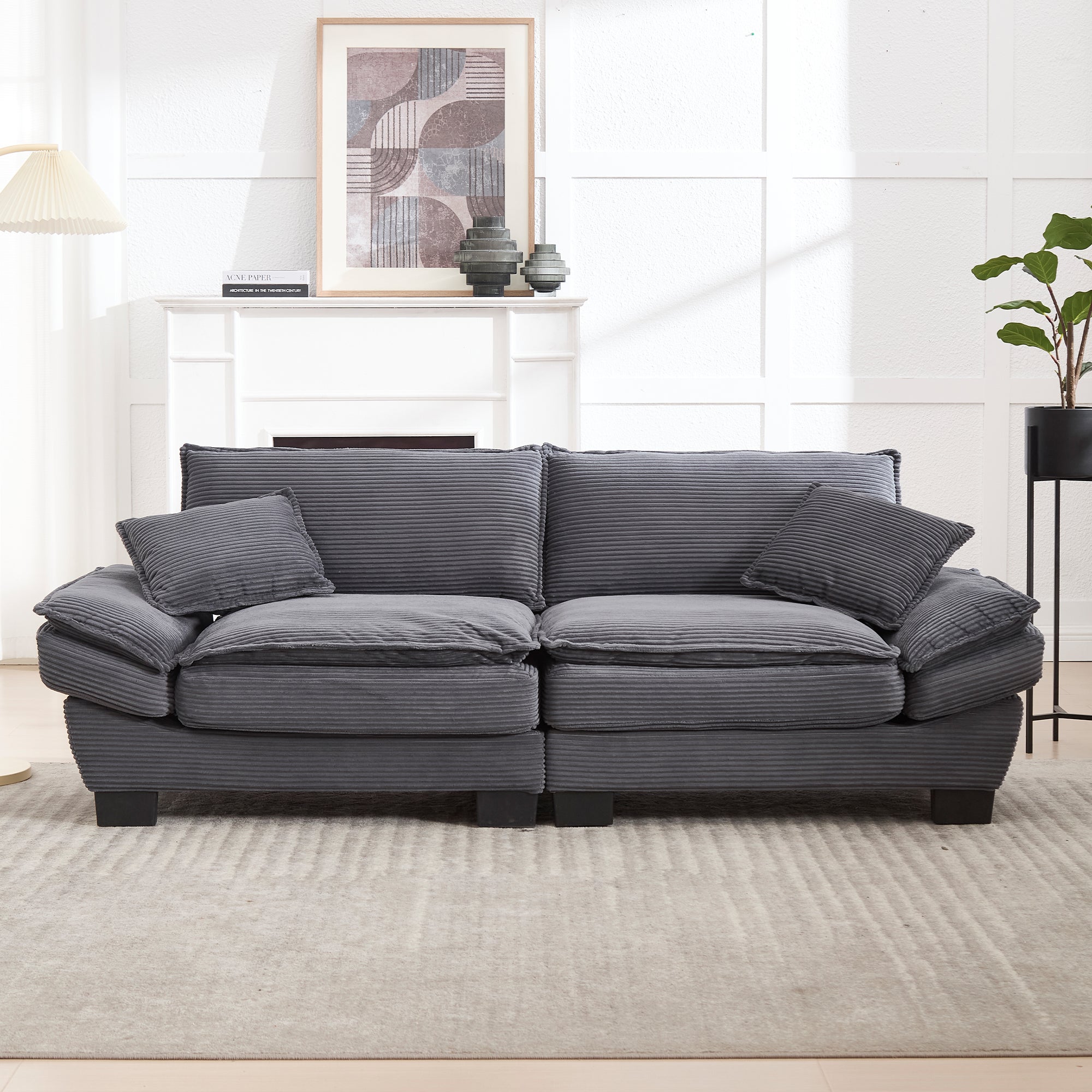 Canapé-lit 2 places - design simple, douillet avec coussin et grand ...