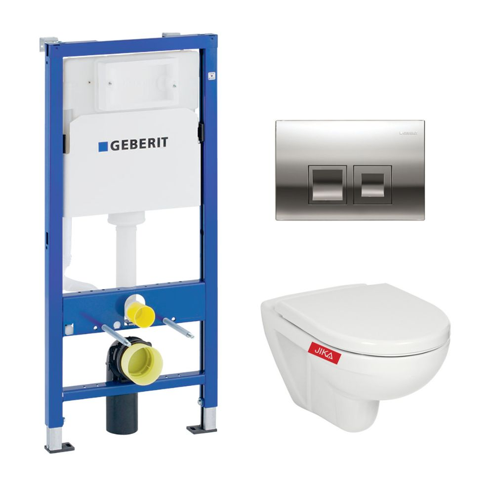 Pack WC Bati Geberit duofix UP100 + Cuvette Jika (groupe Roca) + Plaque ...