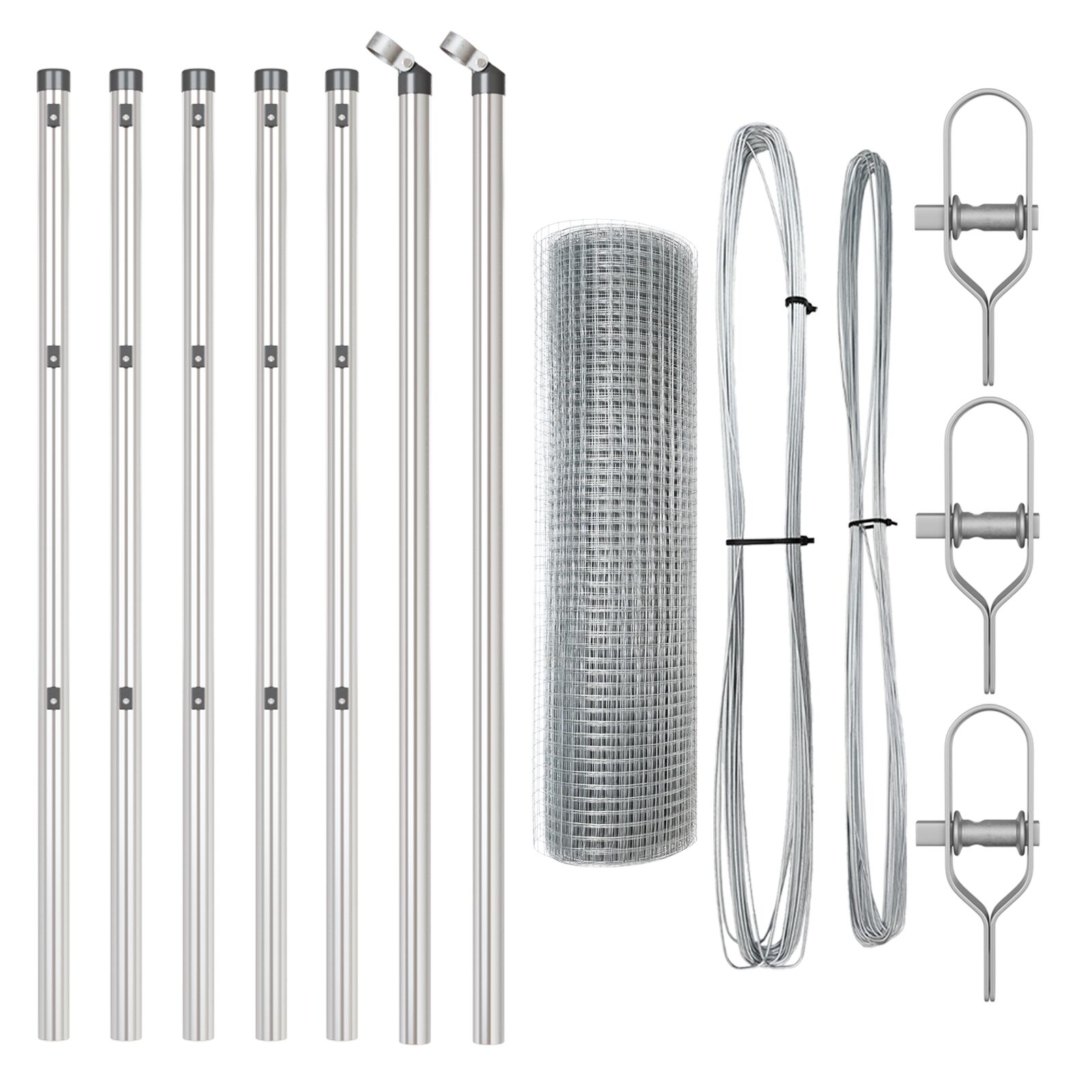 Grillage rouleau |Clôture en fil soudé avec 7 poteaux 0,4x10 m en acier ...