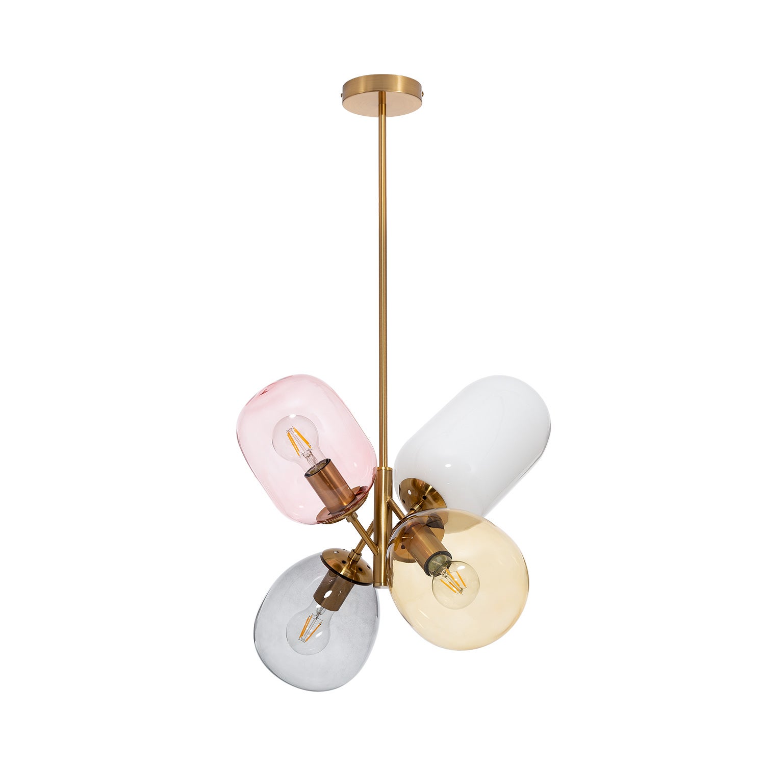 Ledkia Lampada a Sospensione Metallo e Vetro Papallona Multicolore ...