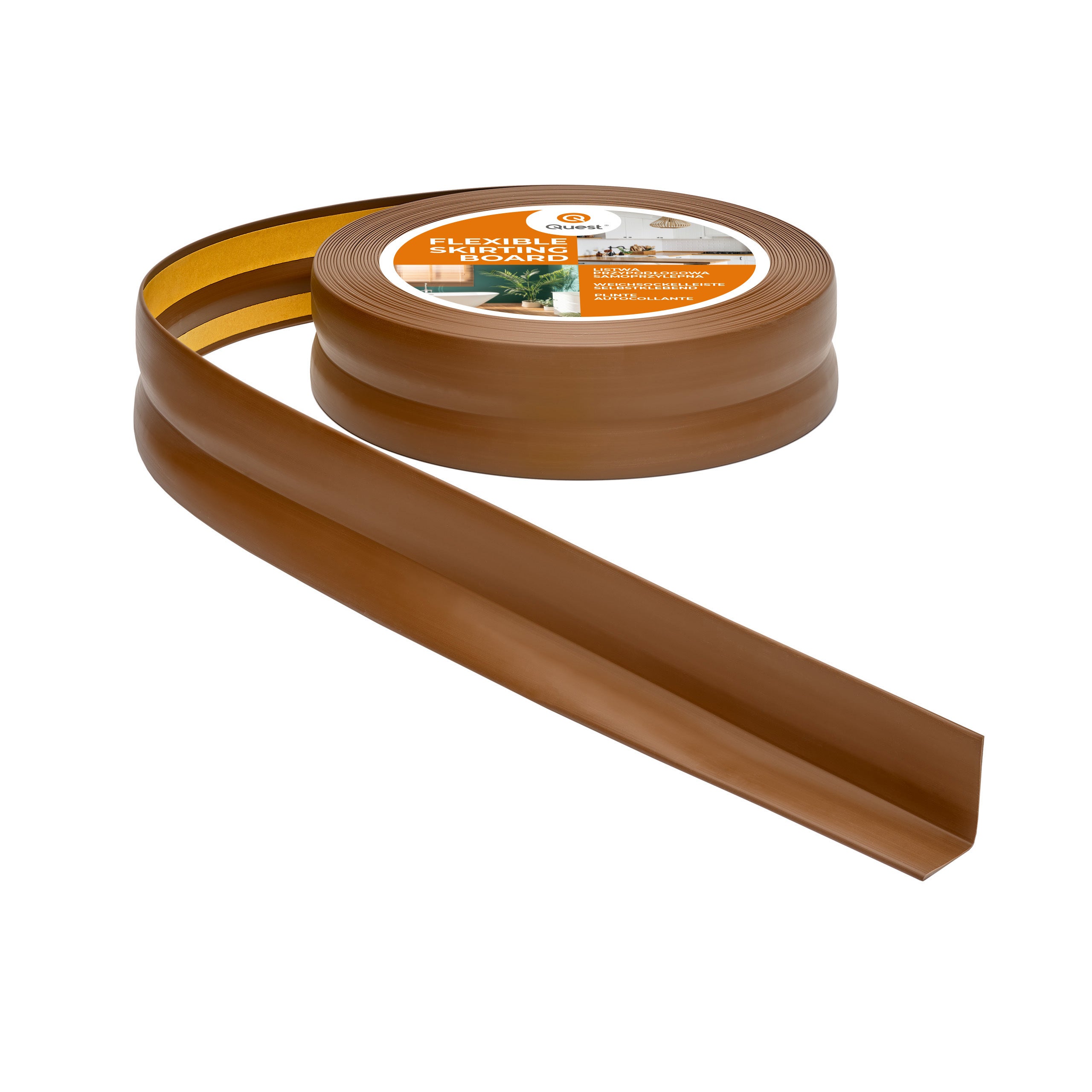 Plinthe PVC souple adhésive 32x23 mm - flexible, mur et sol, 5m, marron ...