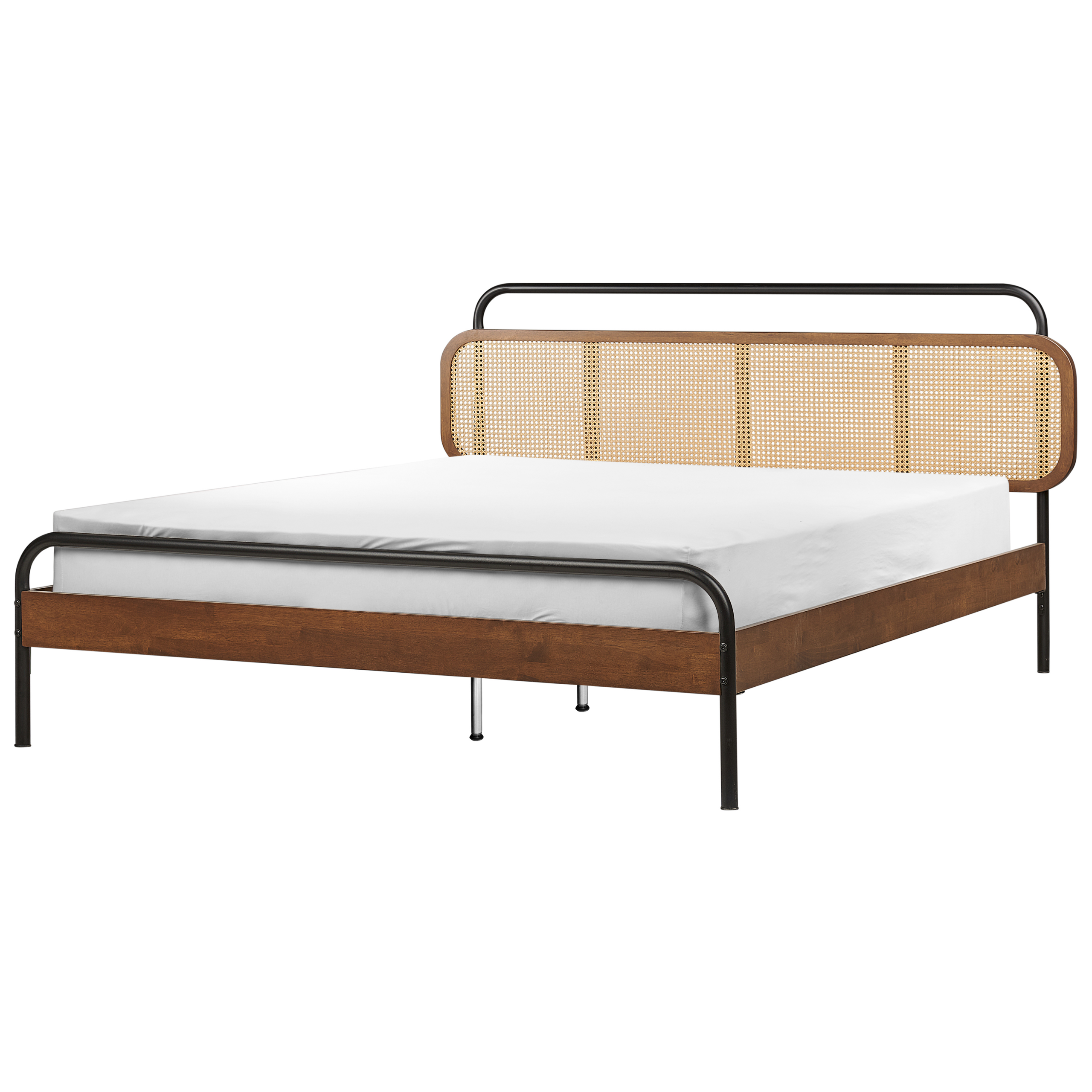 Letto BOUSSICOURT 160 x 200 cm Rattan Legno scuro | Leroy Merlin