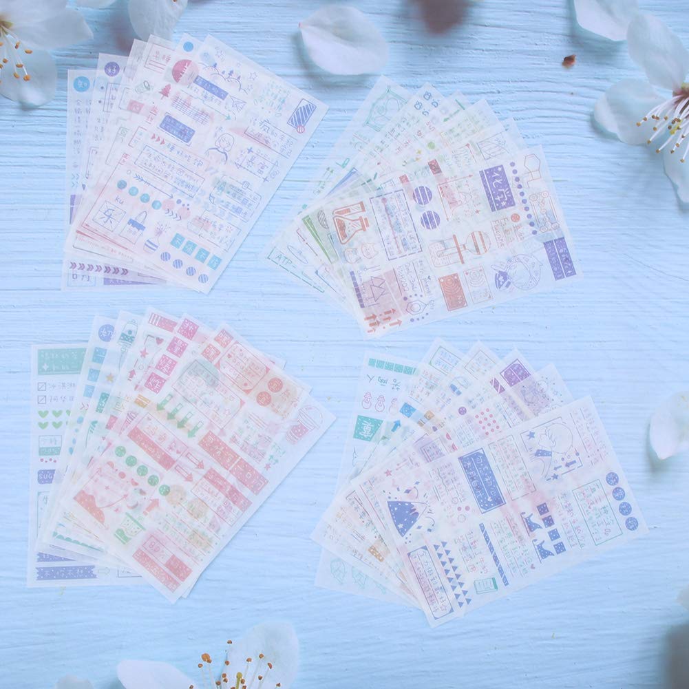 4 styles d'autocollants en papier adhésif pour décoration de compte à ...