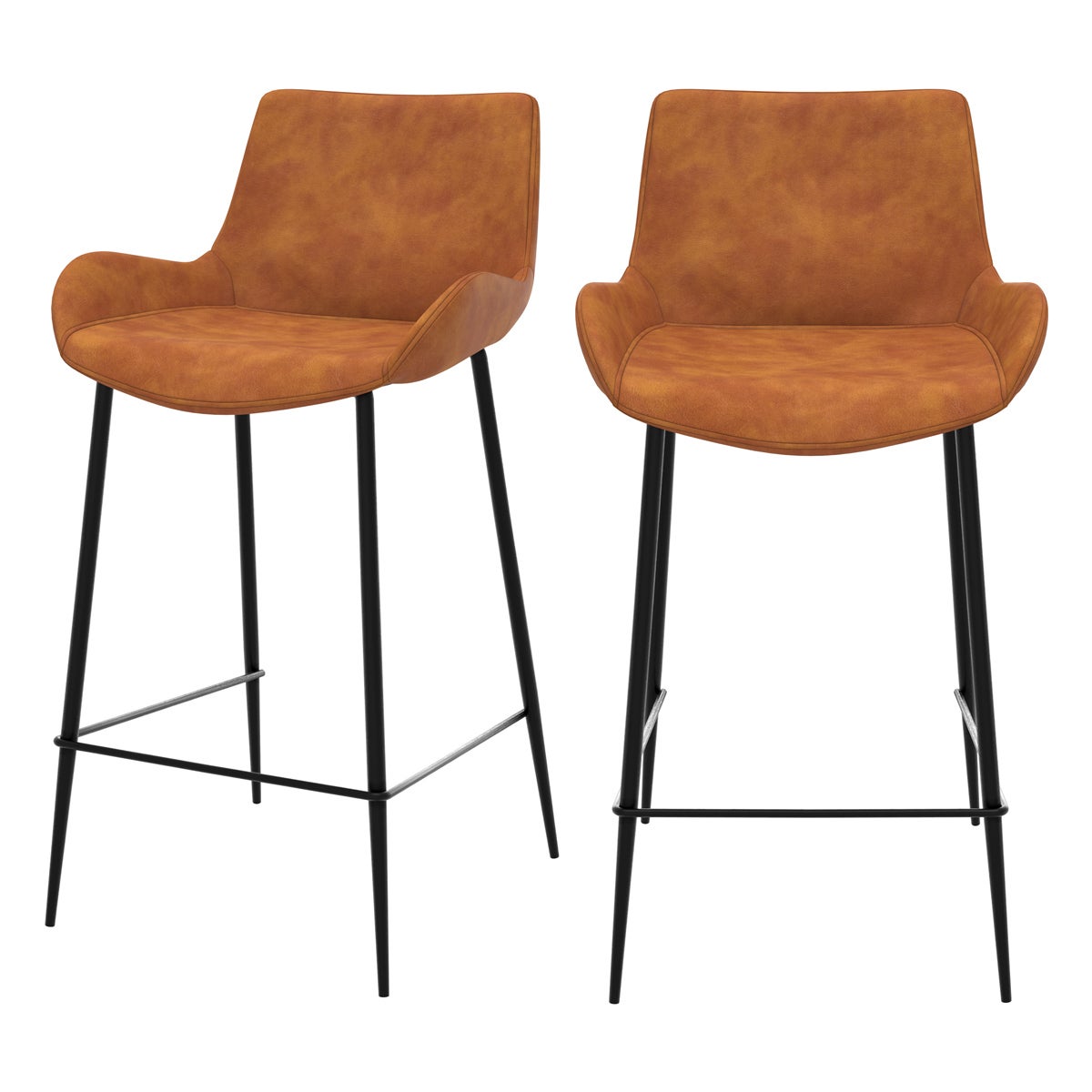 Sedia per isola centrale in pelle sintetica cammello 65 cm (set di 2 ...