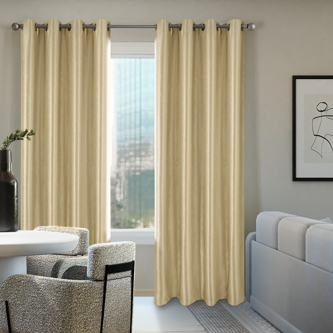 Paire de Rideaux Occultants Elegance Geometriques 140x260cm Beige ...