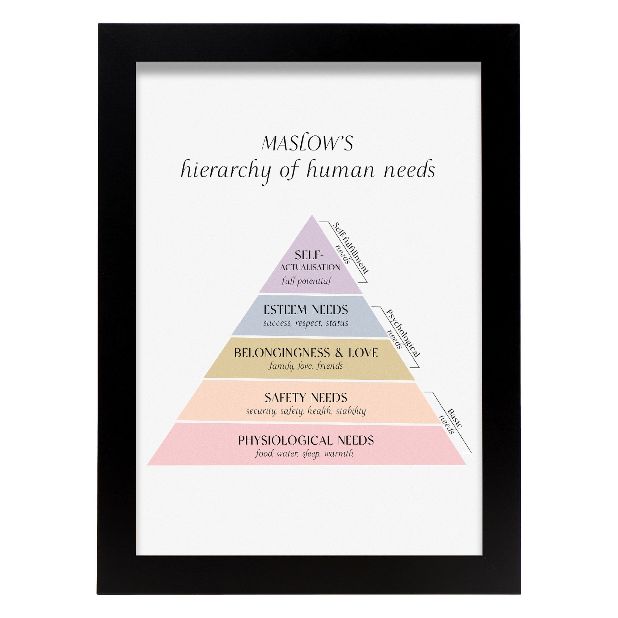 Affiche Maslows Hiérarchie Des Besoins Humains 2 Tableaux Décoratifs À ...