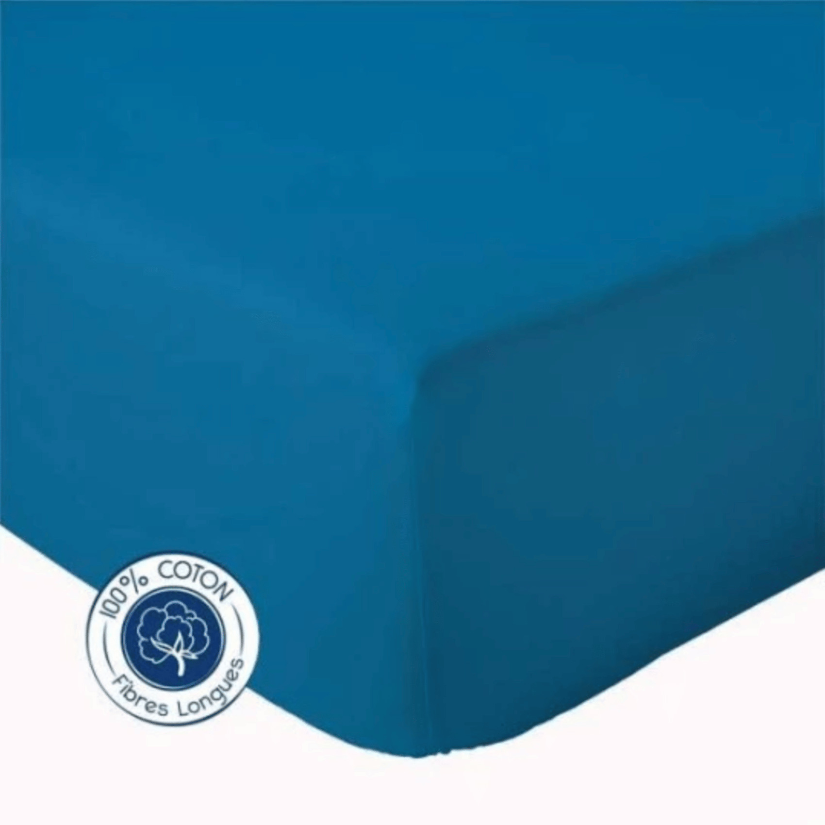Drap Housse coton bonnet 23 cm fabriqué en France - Bleu Encre ...