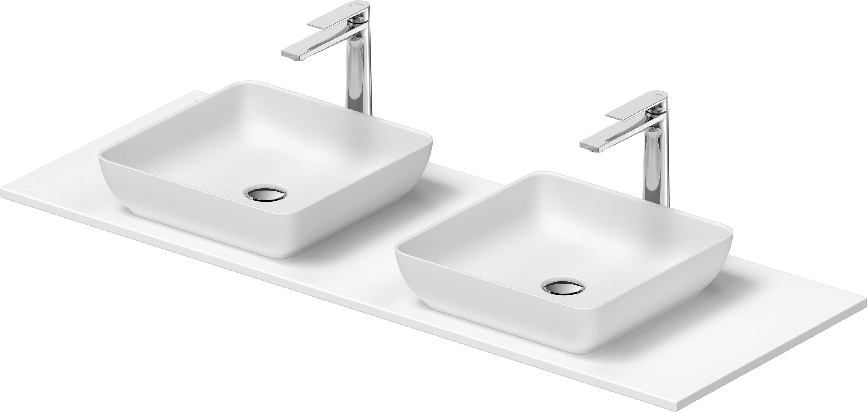 Duravit Sivida double lavabo Set carré incl. console 1350x500x123mm ...