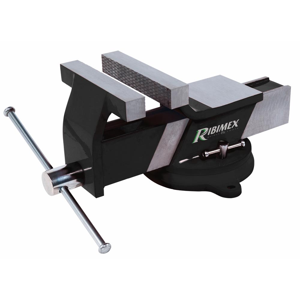 Ribimex Morsa da Banco in Acciaio, Apertura 100 mm, Base Rotante con ...