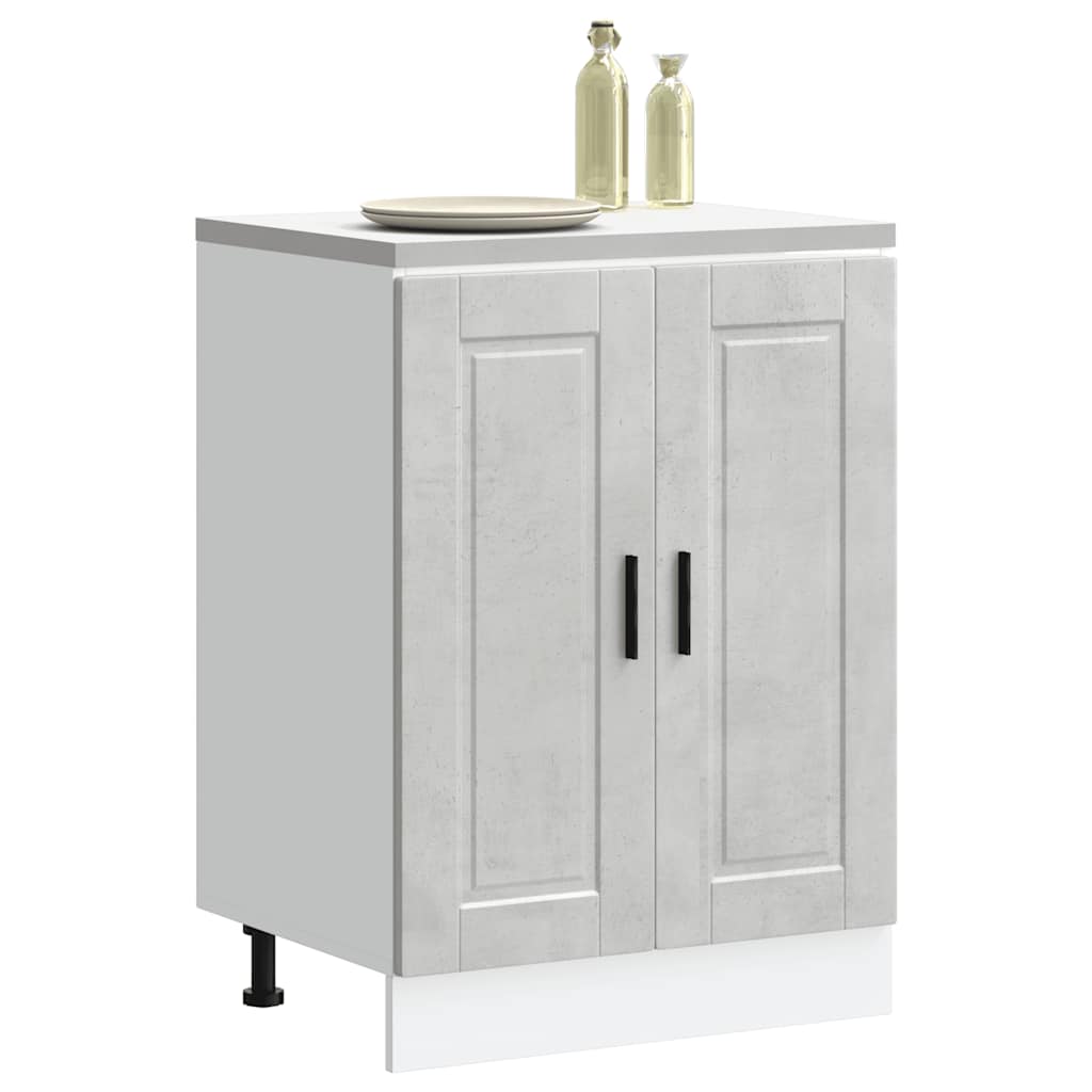 VidaXL Mueble bajo de cocina porto gris cemento madera reconstituida ...