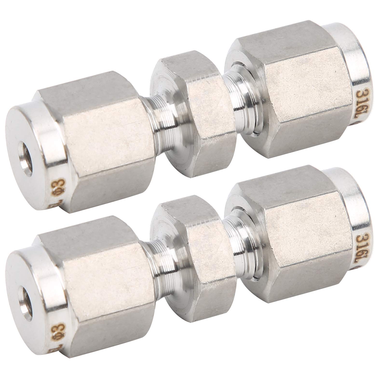 Adaptateur de tube à double virole droit en acier inoxydable 316 (F3) | Leroy Merlin