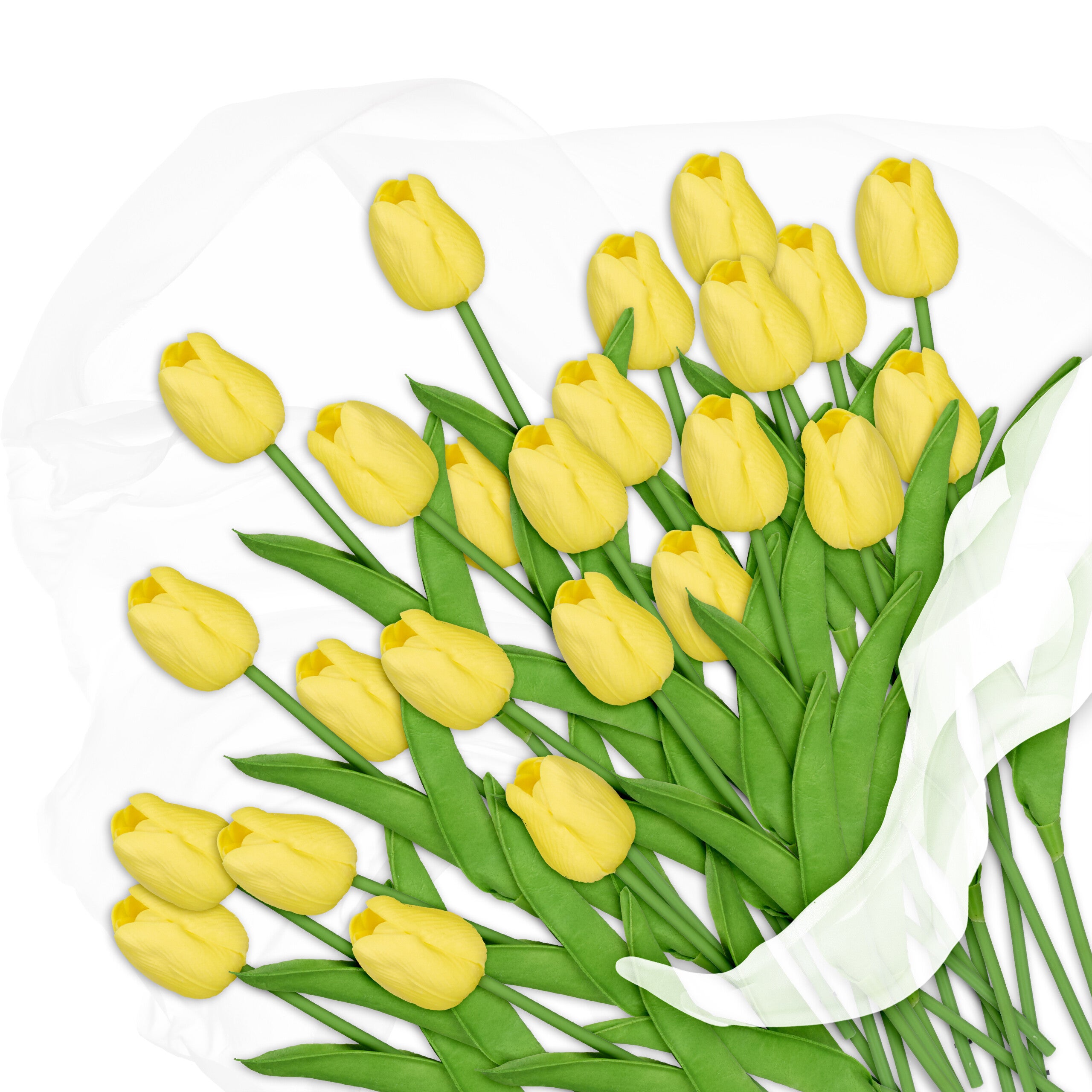 48 tulipanes artificiales, 24 flores realistas, tulipanes decorativos de plástico, aprox. 33,5 ...