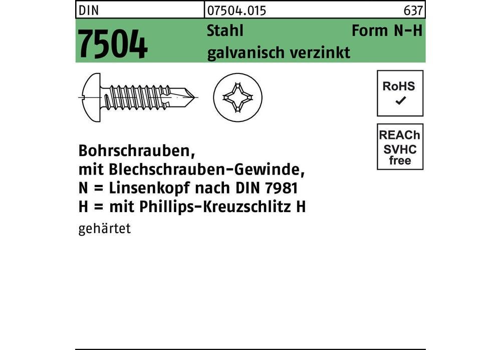 Reyher Vis autotaraudeuse DIN 7504/ISO 15481 m.Linsenkopf | Leroy Merlin