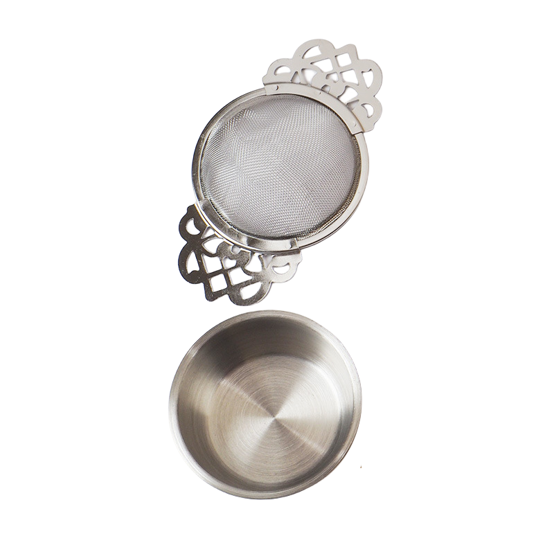 Colino da tè in acciaio inossidabile con vaschetta raccogligocce Silver ...