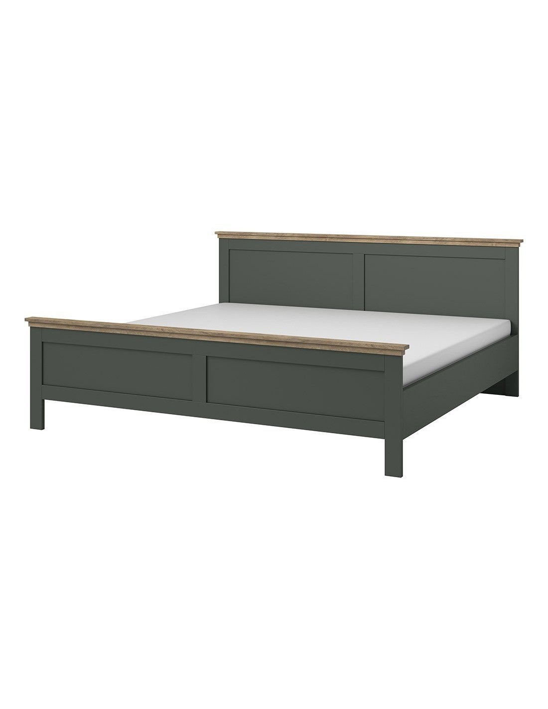 Lit adulte 180x200 collection ASSIA. Coloris vert kaki et finitions ...