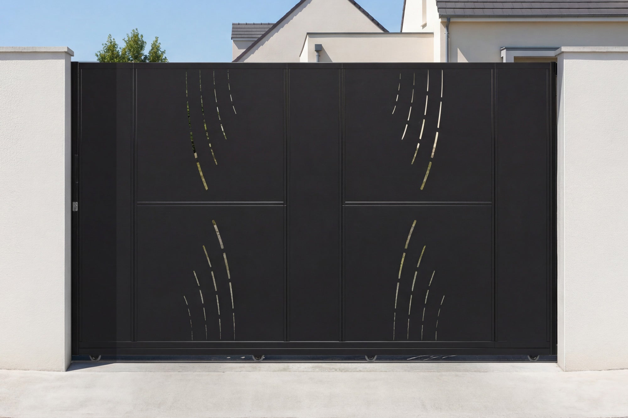 Portail coulissant acier 3m NALI VELETA H.180cm noir | Leroy Merlin
