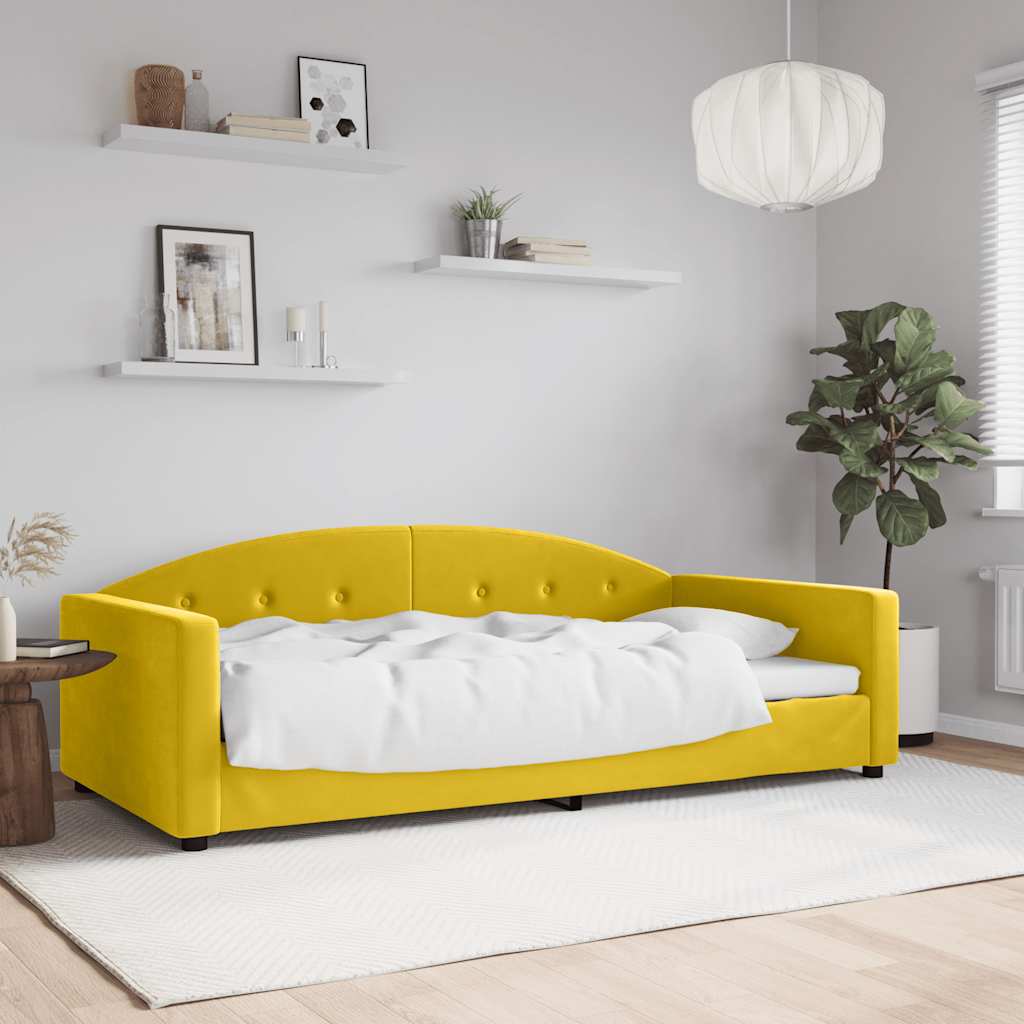 Sofá cama sin colchón, amarillo, 100x200 cm, terciopelo | Leroy Merlin