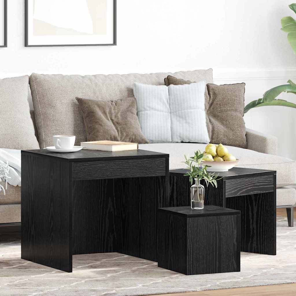 Mesas de centro Otro 3 piezas Roble negro 45 x 45 x 45 cm | Leroy Merlin