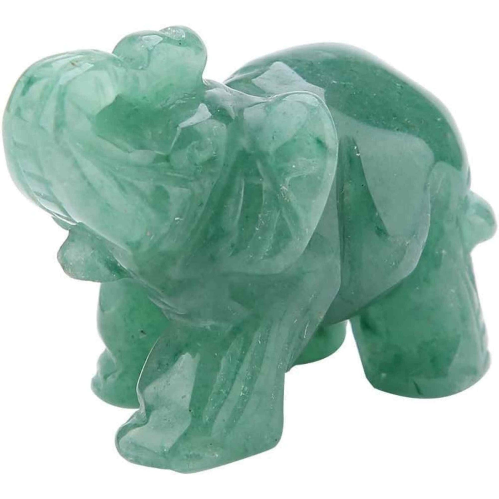 Figurine d'éléphant vert de 5 cm, éléphant en pierre de guérison avec ...