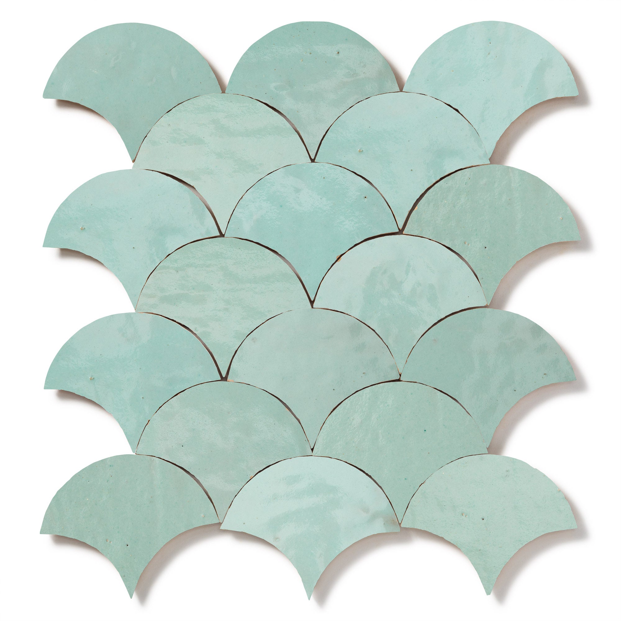 Zellige Marocain Artisanal Véritable - Bleu Iceberg Ecaille grand 10x12 ...