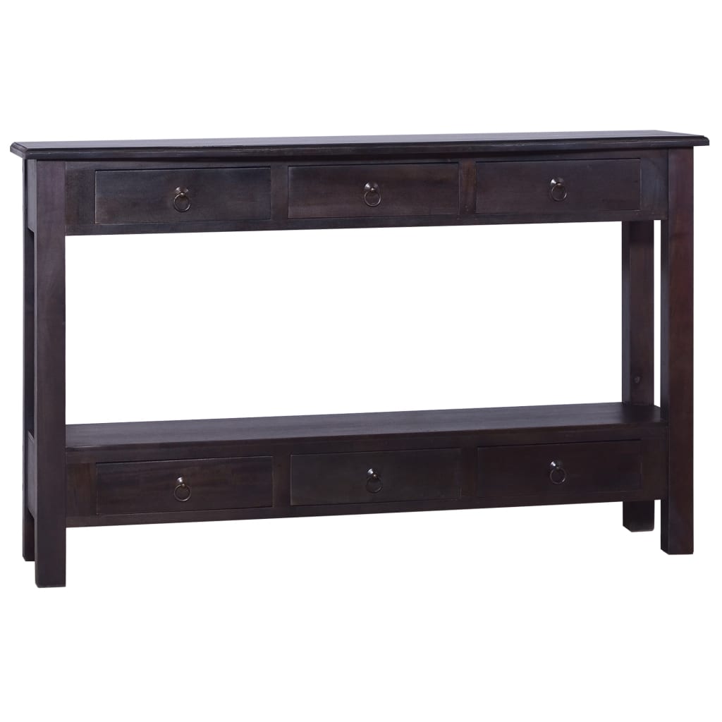 Table console Café noir clair 120x30x75 cm Bois d'acajou solide | Leroy ...