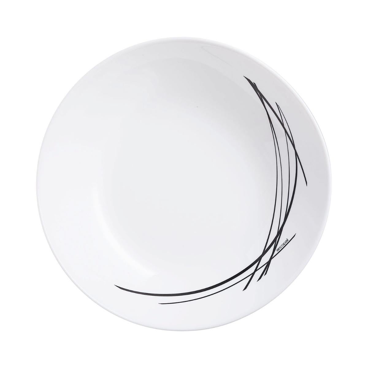 Plato Hondo Opal 20cm Arcopal Domitille Negro - Blanco Y Negro Apto ...
