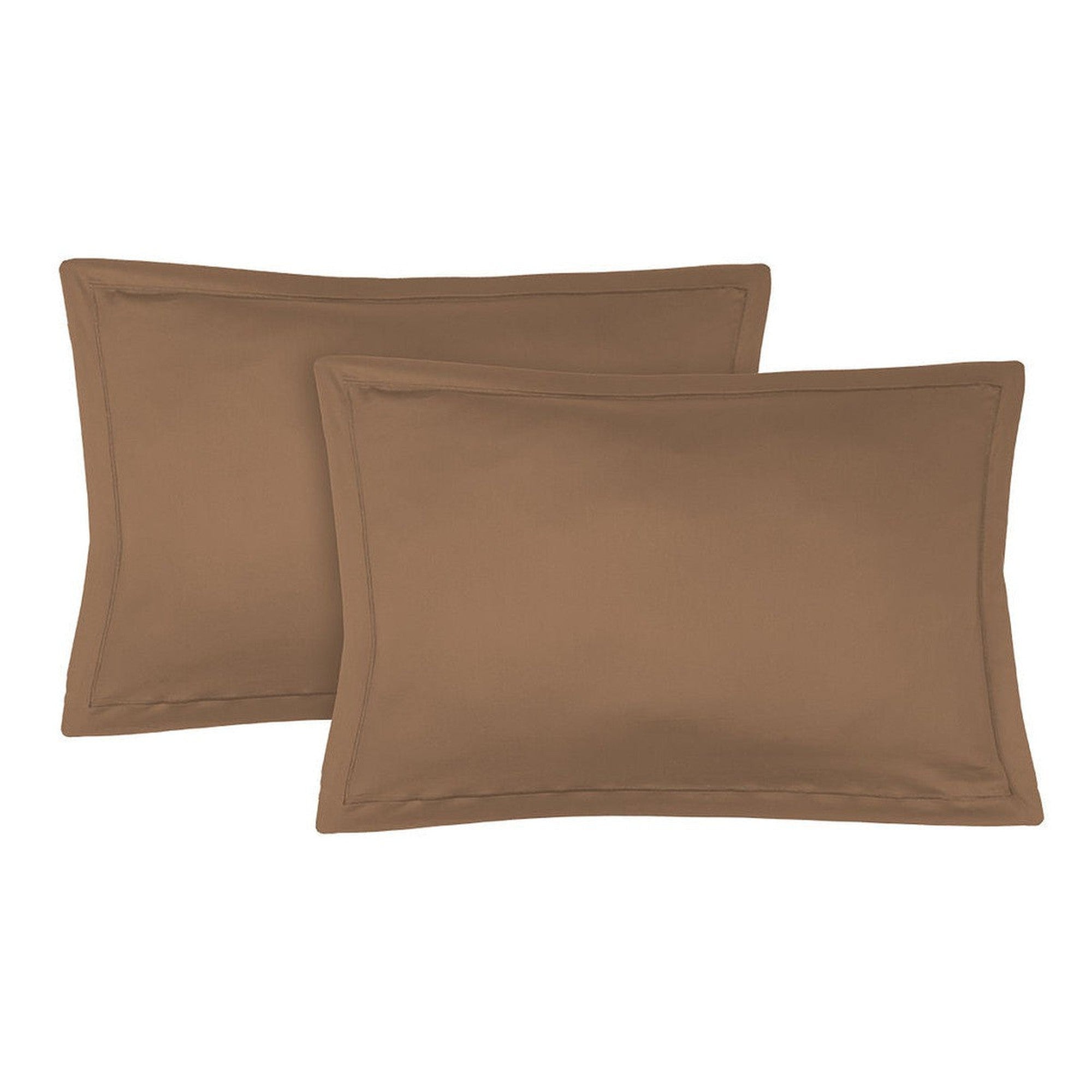 Taie d'oreiller (x2) 50x70 satin de coton caramel | Leroy Merlin