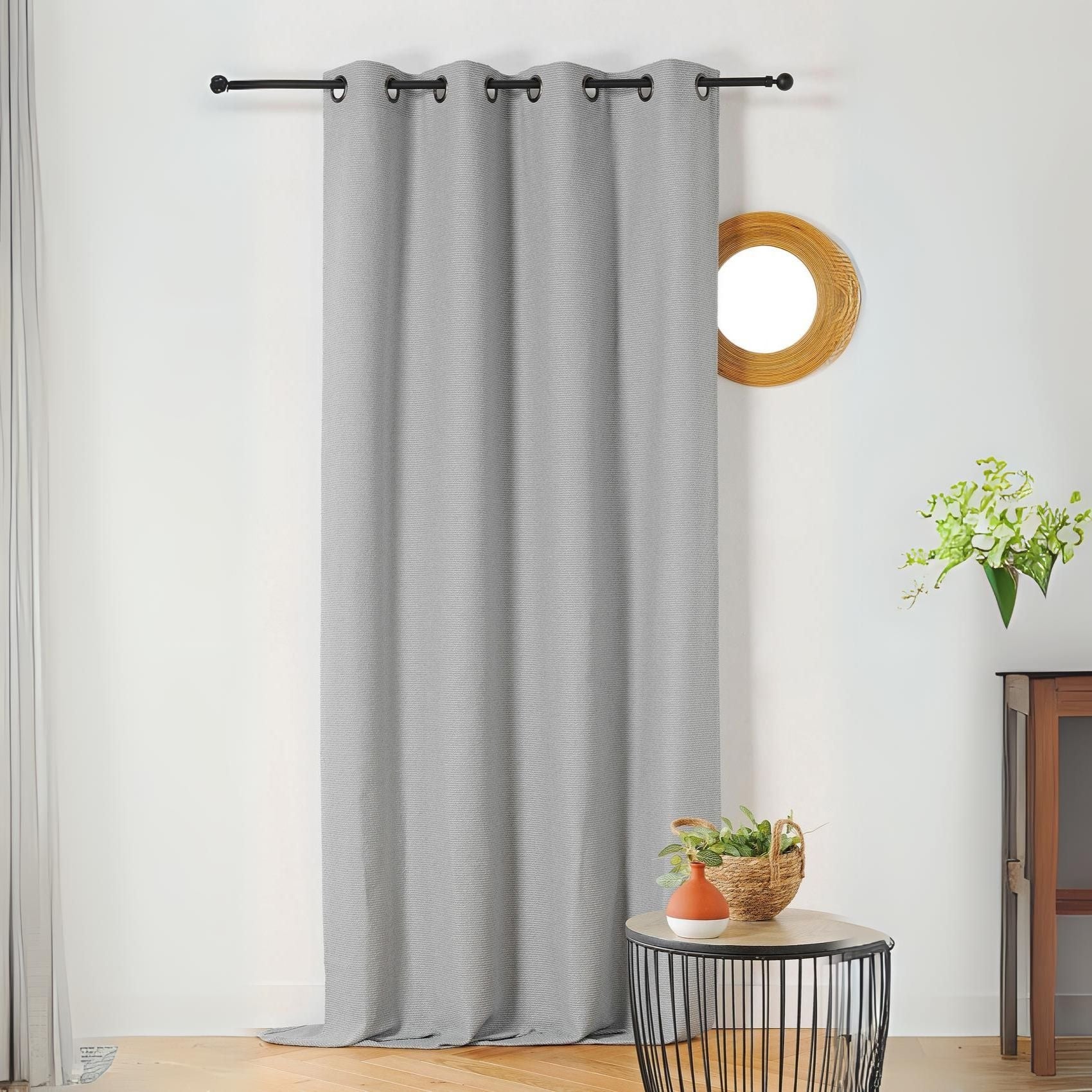 Rideau à l'aspect texturé en bouclette - Gris clair - 140x260 cm ...