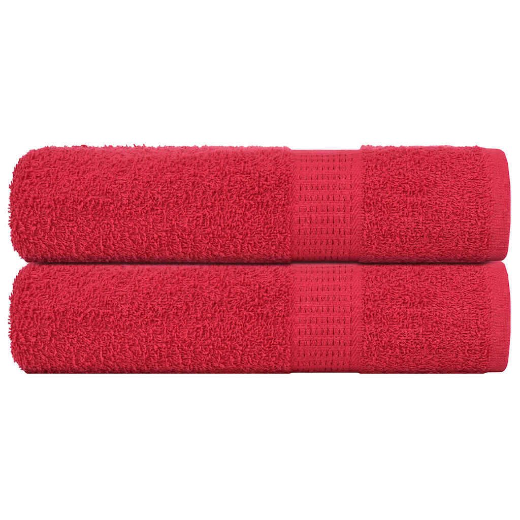 Serviettes de bain 2 pcs rouge 100x150 cm 360 g/m² 100% coton vidaXL ...