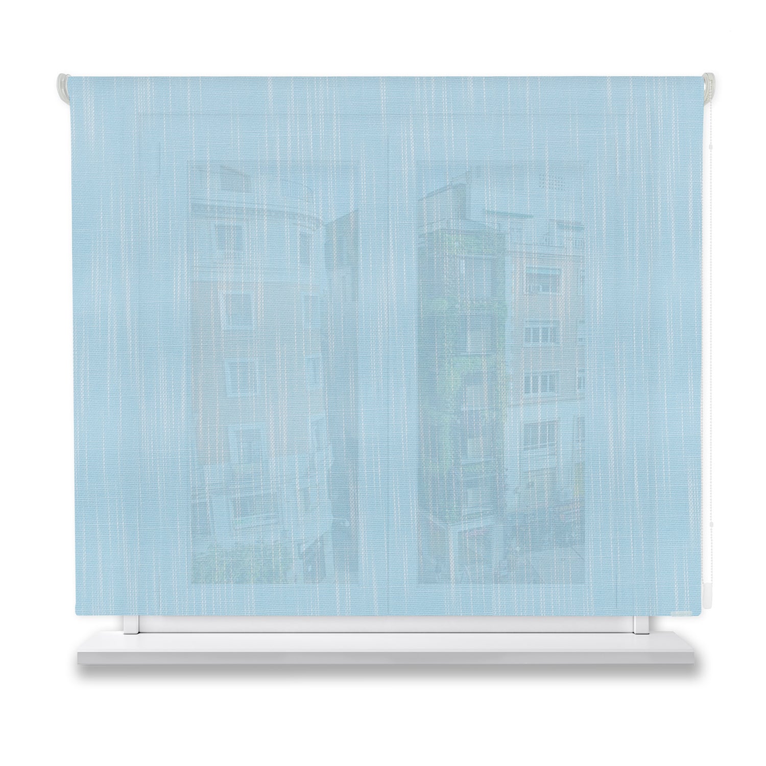 Estor Enrollable Translúcido Decorativo Con Textura Color Celeste ...