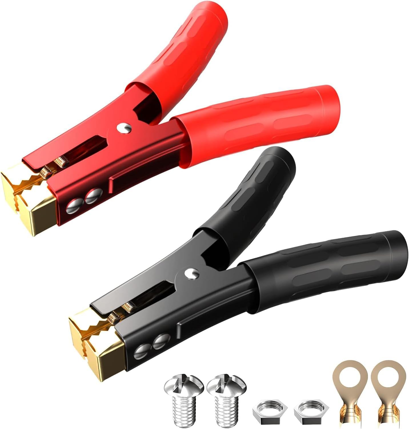 2 pinzas de cocodrilo resistentes para cables de arranque de batería de ...