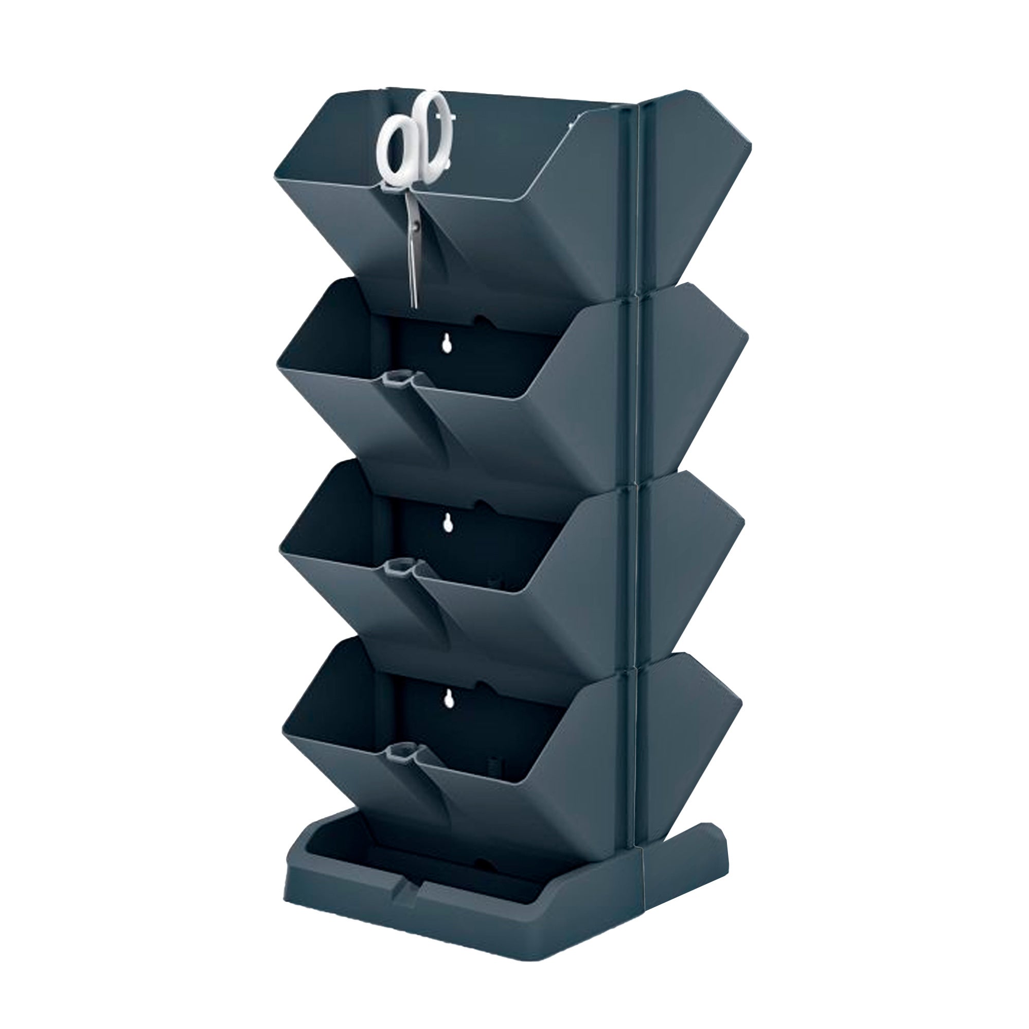 PROSPERPLAST Set 2 pots de fleurs Cascade en plastique Anthracite 19,5 ...