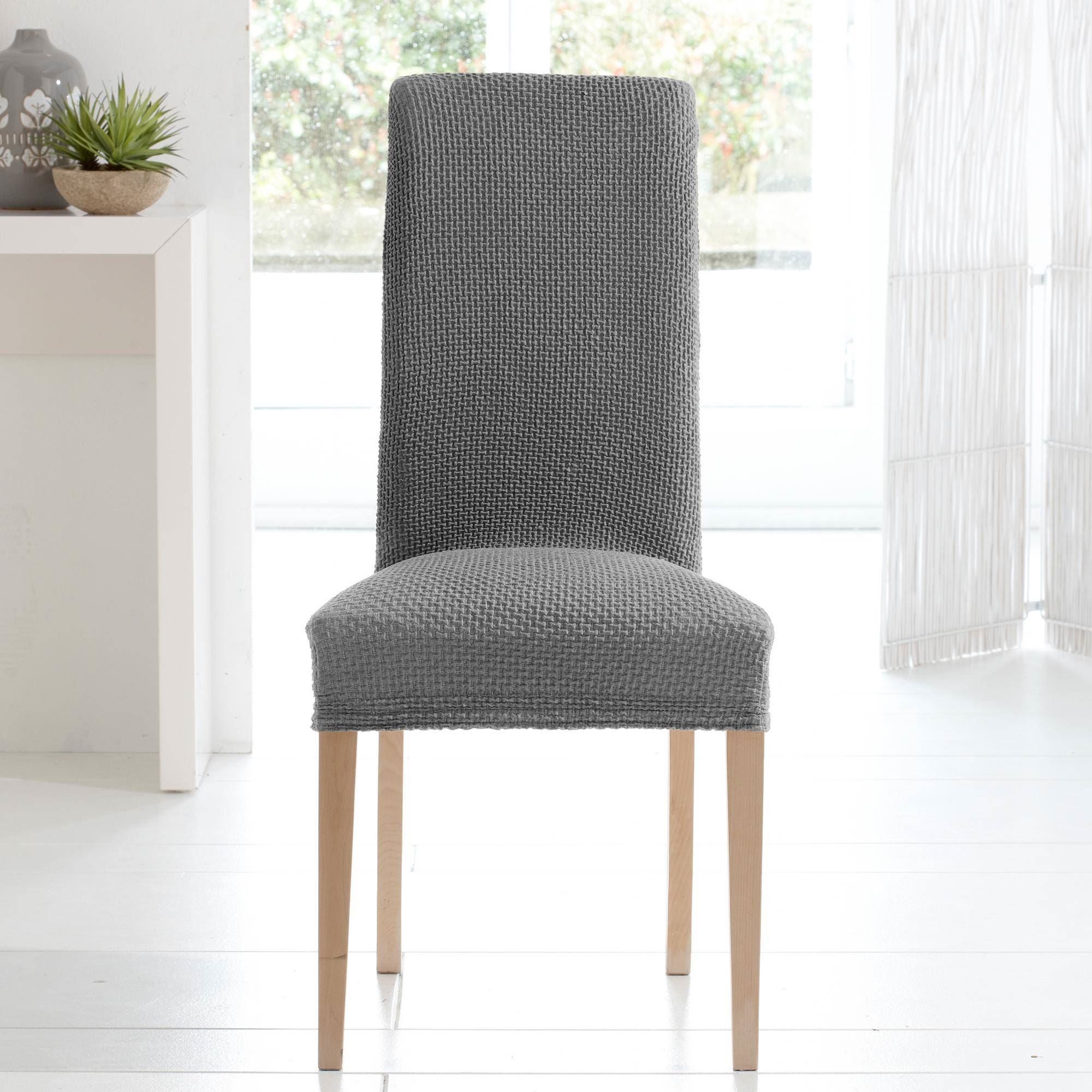 Housse de chaise CORA 50x50 gris anthracite en polyester | Leroy Merlin