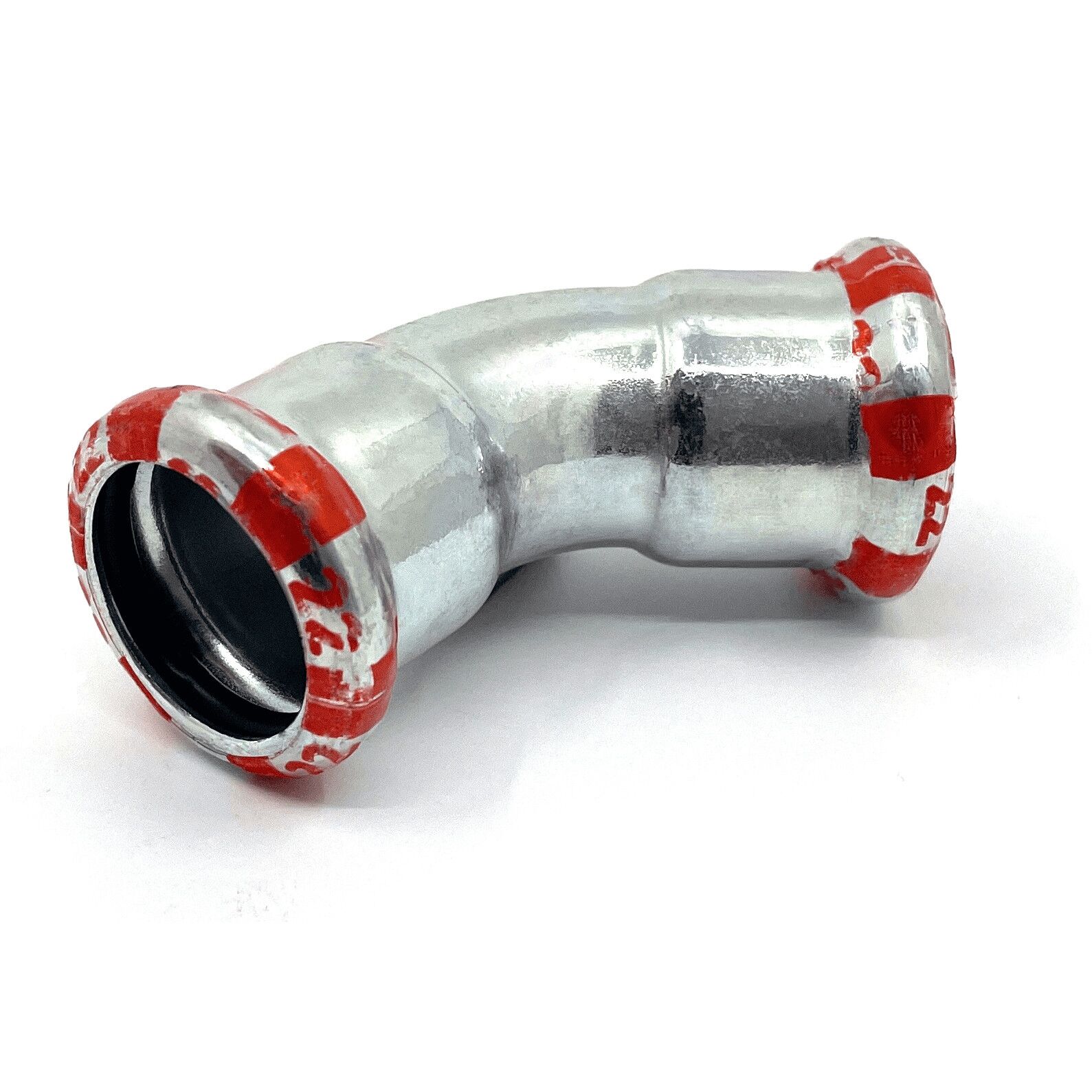 Codo 45° H/H 22 mm Press Fittings perfil M acero al carbono 1.0308 ...