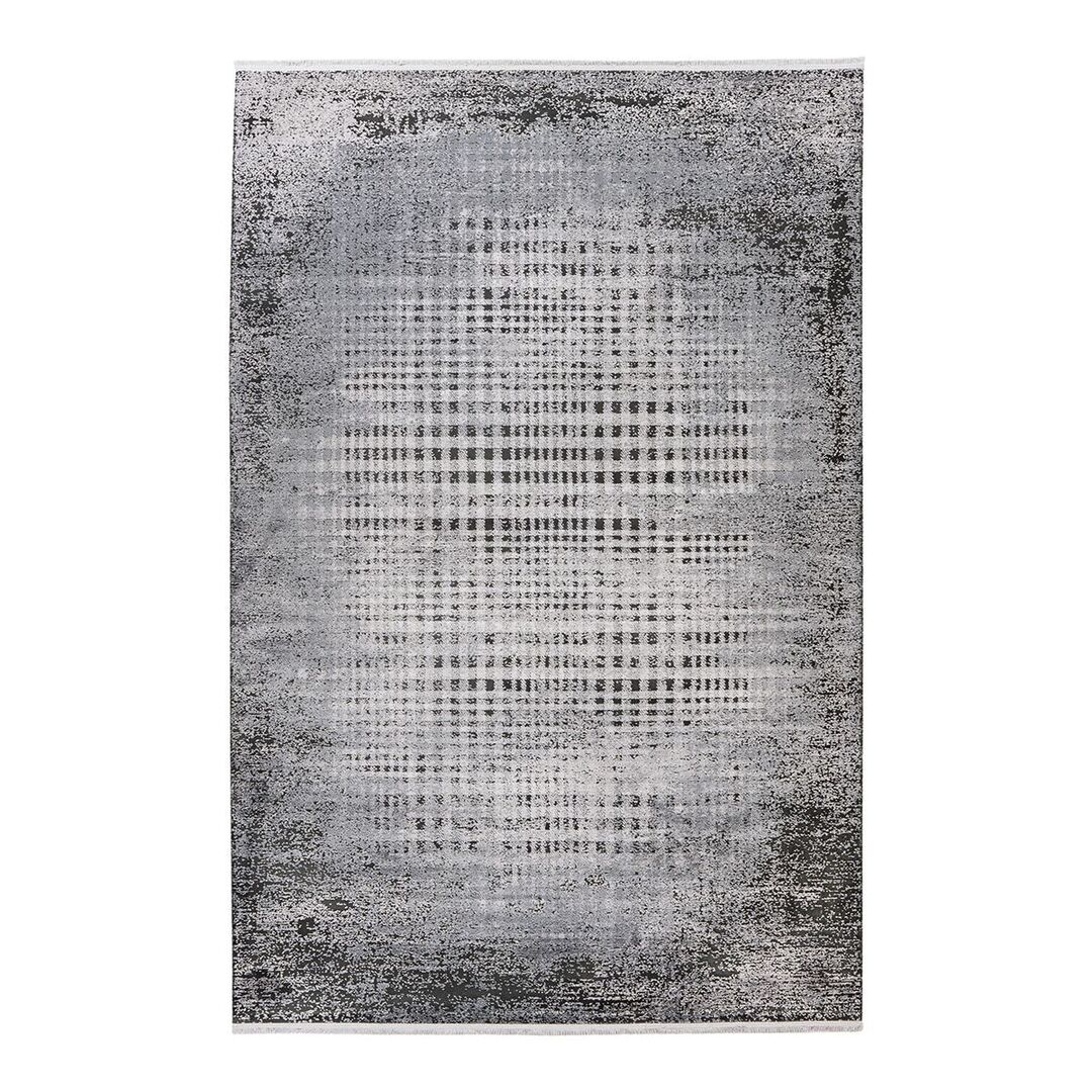 Tapis géométrique design en viscose Argenté 160x230 NATH | Leroy Merlin