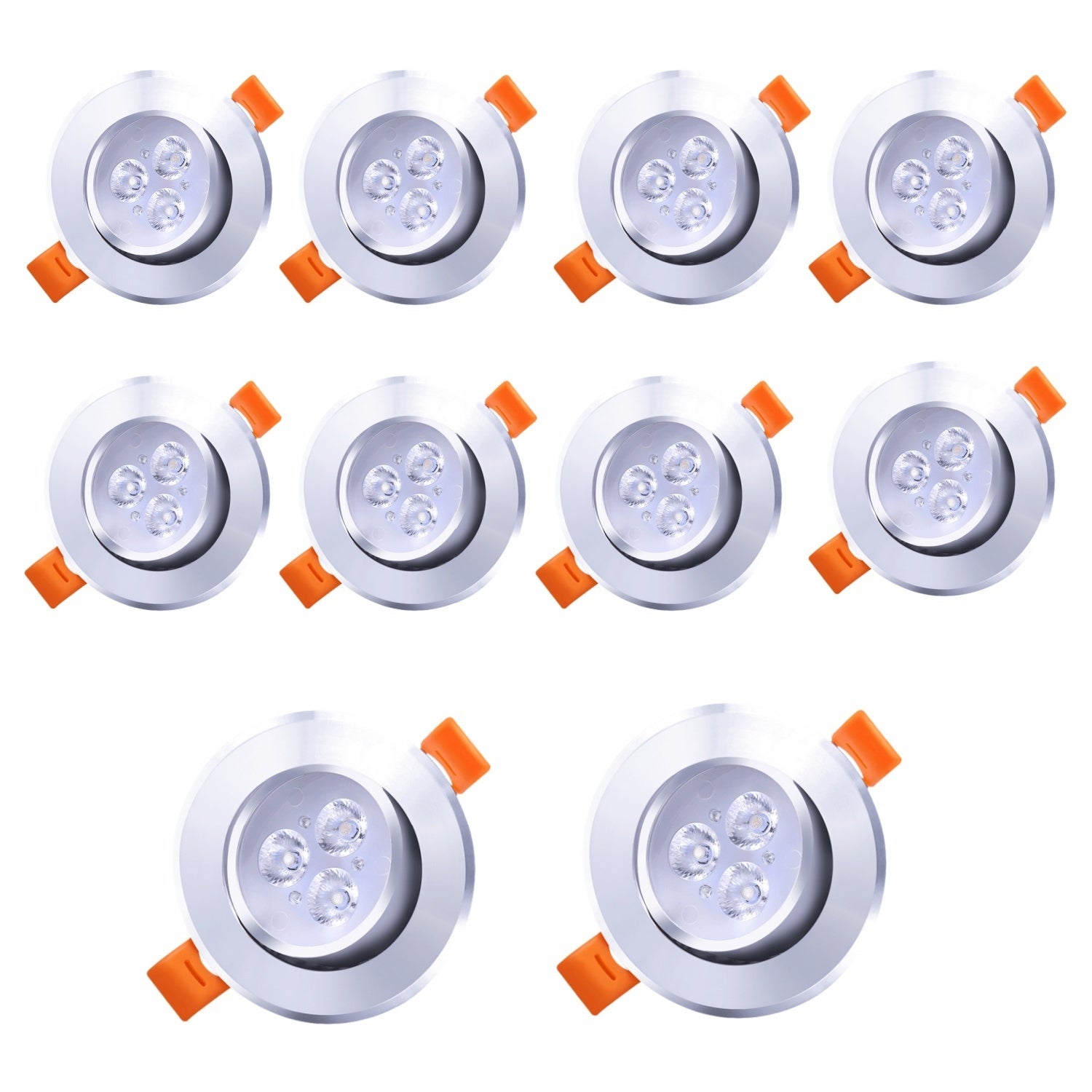 Kit 10 spots encastres LED orientables 3W 6500K blanc froid 85mm pour ...