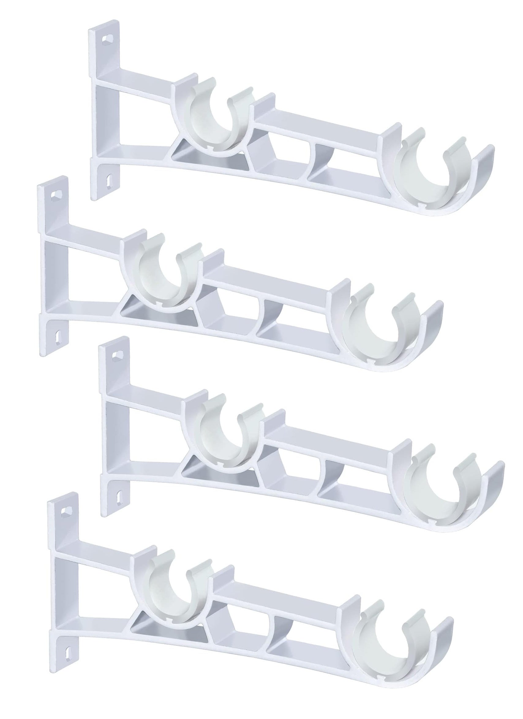 Support universel long pour barre à rideau double - Lot de 4 - supports ...