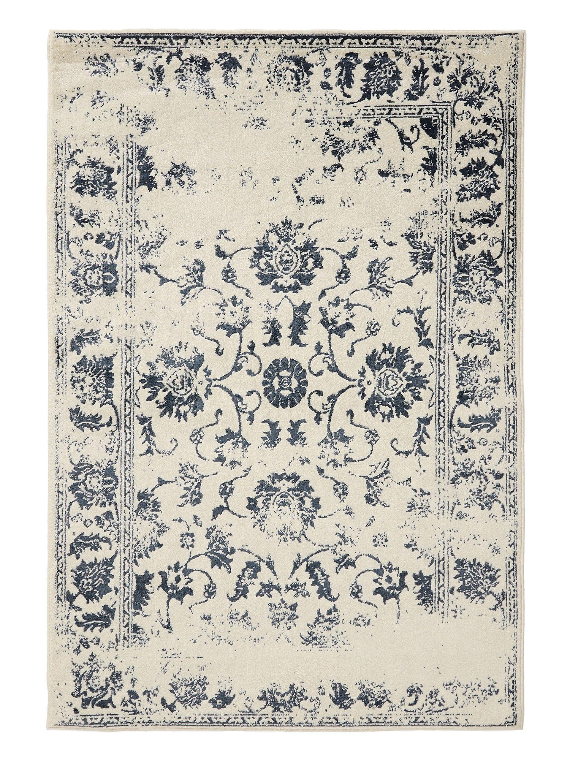 BENUTA - Tapis Suki crème/bleu 60x120 cm | Leroy Merlin