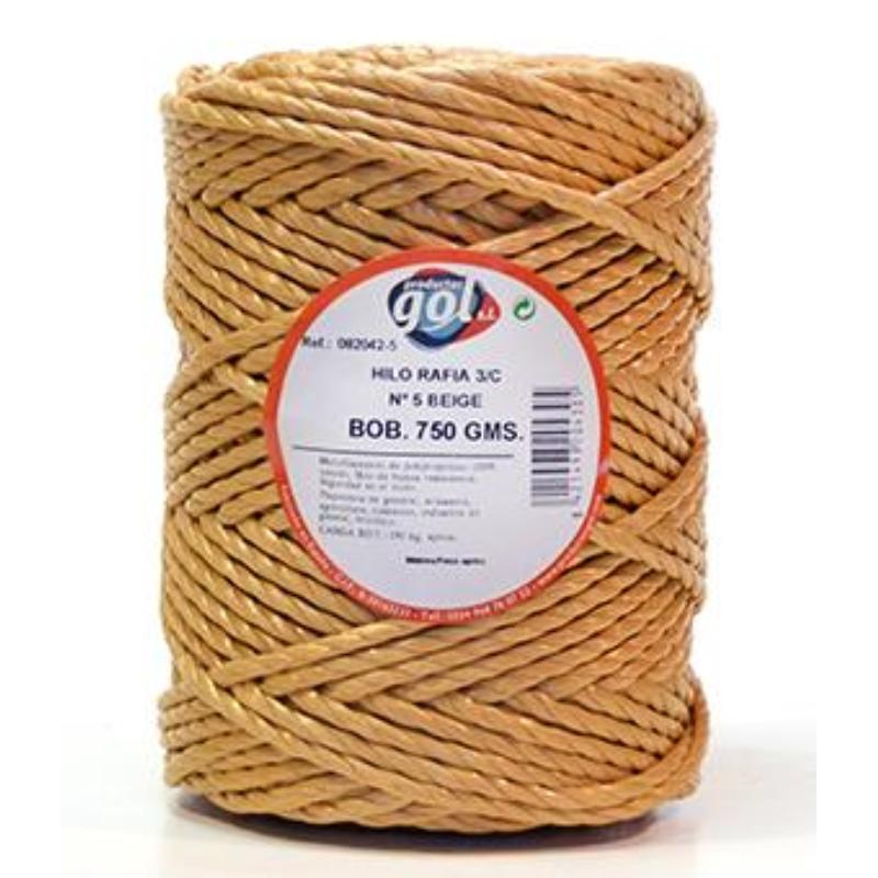 Cuerda rafia 3 cabos n5 gorda beig bobina 750gr | Leroy Merlin