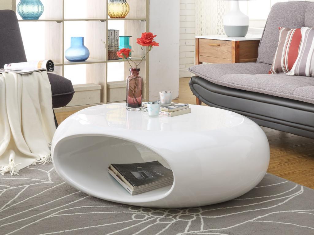 Table basse CLARTY - Fibre de verre laquée - Coloris blanc | Leroy Merlin
