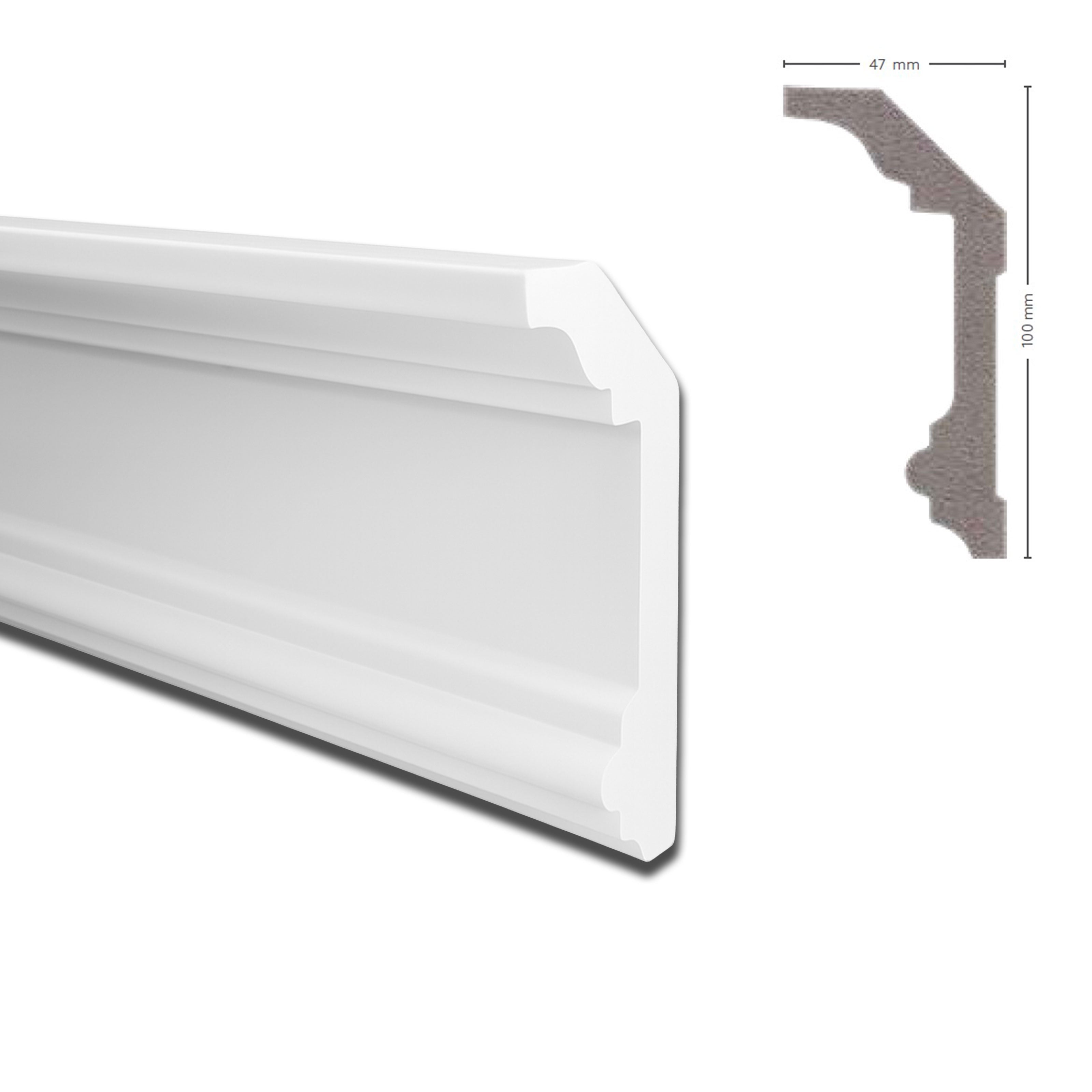 *STOCK FOU* Profilé de plafond en polymère blanc RAL 9016 à peindre ...