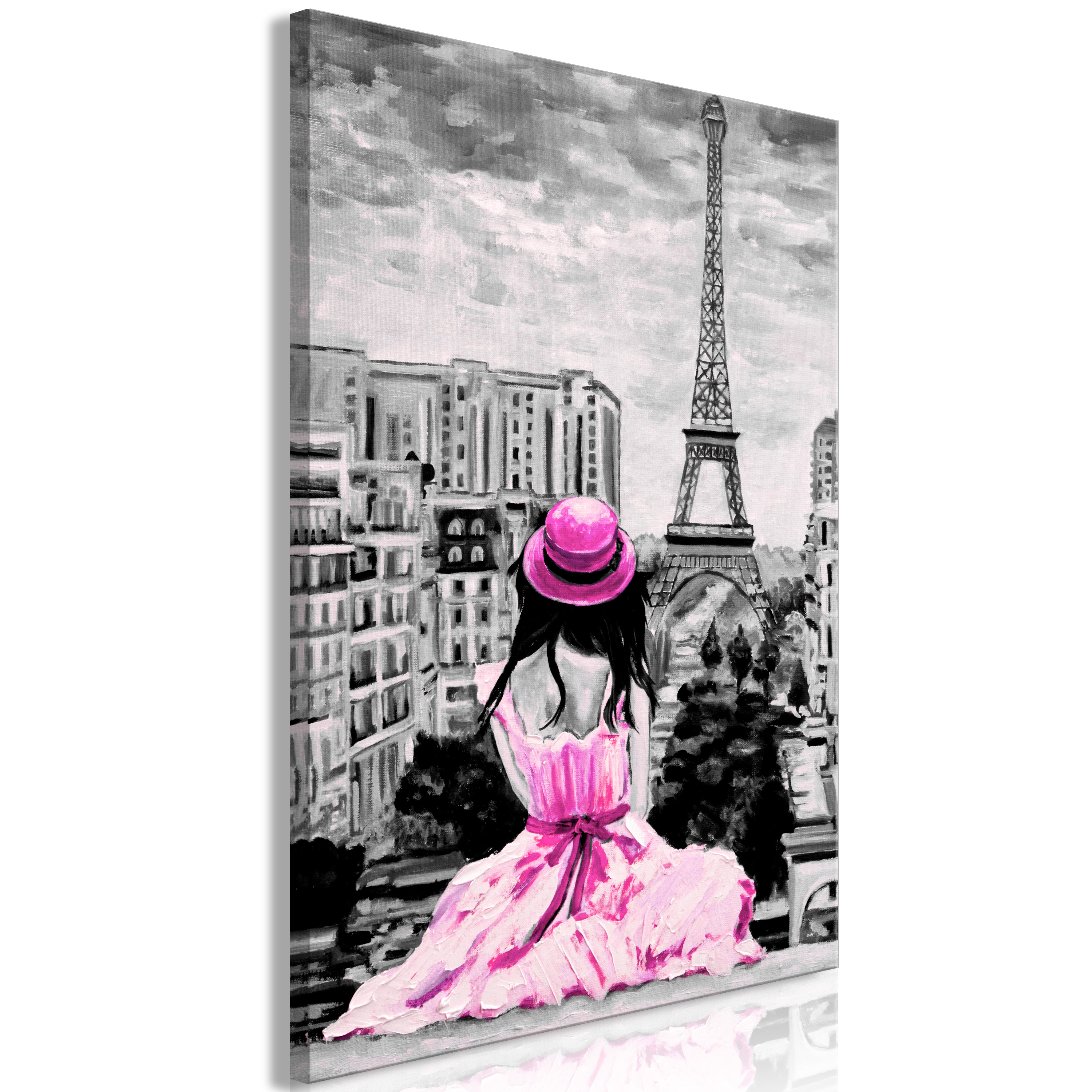 Tableau - Paris Colour (1 Part) Vertical Pink [40x60] | Leroy Merlin